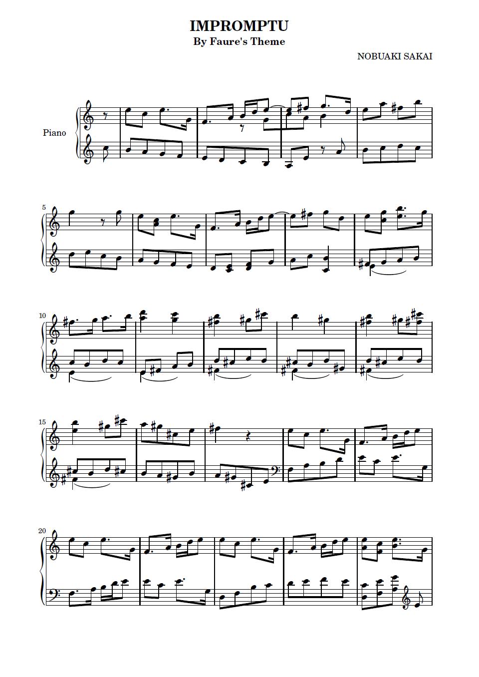 IMPROMPTU by Faure's theme: 作曲ブログ vol.2/ Musical composition